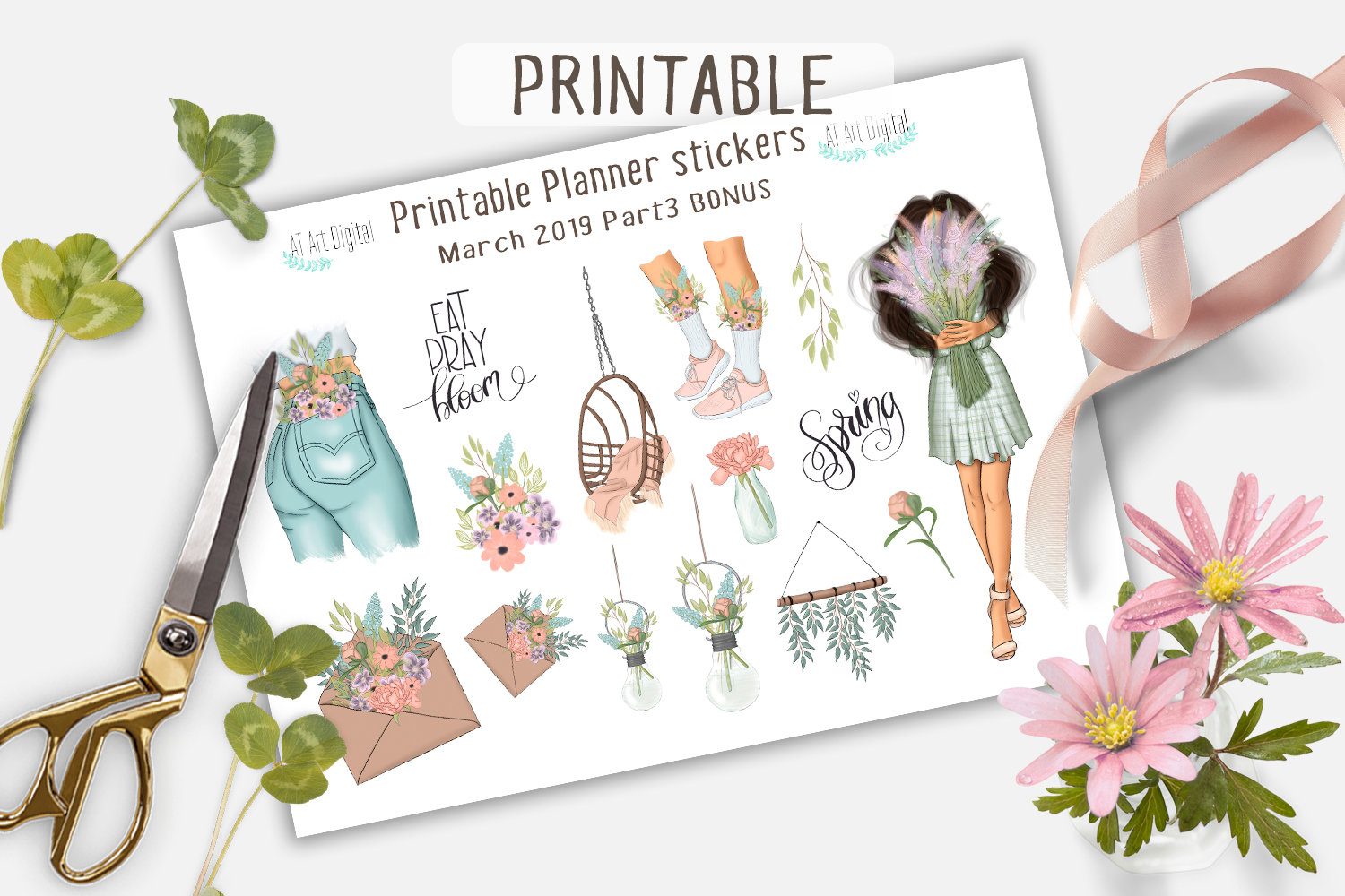 Spring Planner Stickers Printable Stickers Erin Condren | Etsy