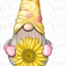 Gnome With Sunflower Png Instant Download, Gnome Decor, Yellow Graphic ...