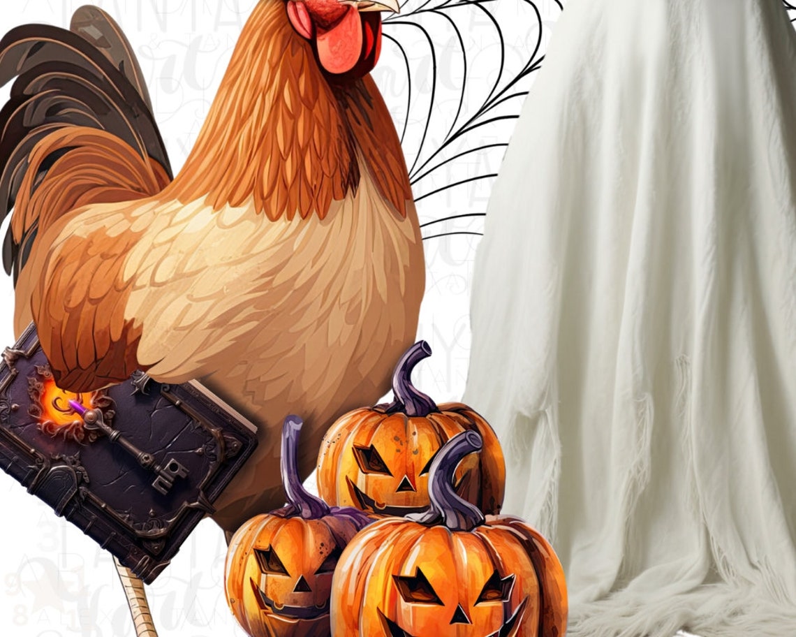 Spooky Chickens PNG Instant Download Sublimation File, Ghost Chicken ...