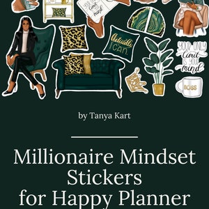 Millionaire Mindset Printable Stickers for Happy Planner, Black Woman ...