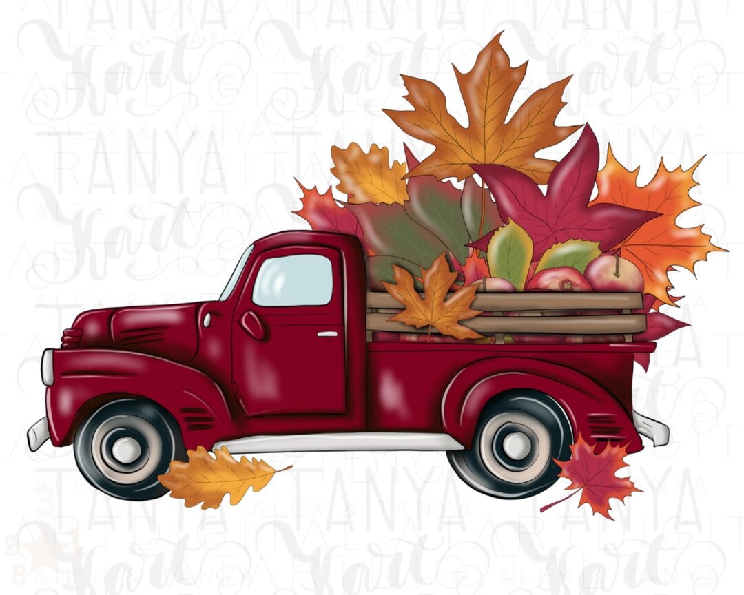 Red Fall Truck Png Digital Download for Sublimation Autumn - Etsy