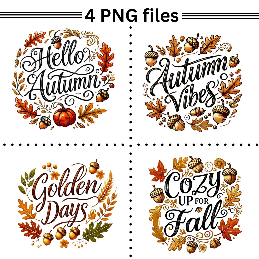 Hello Autumn Quotes, Transparent Digital Downloads, Autumn Vibes, Cozy ...