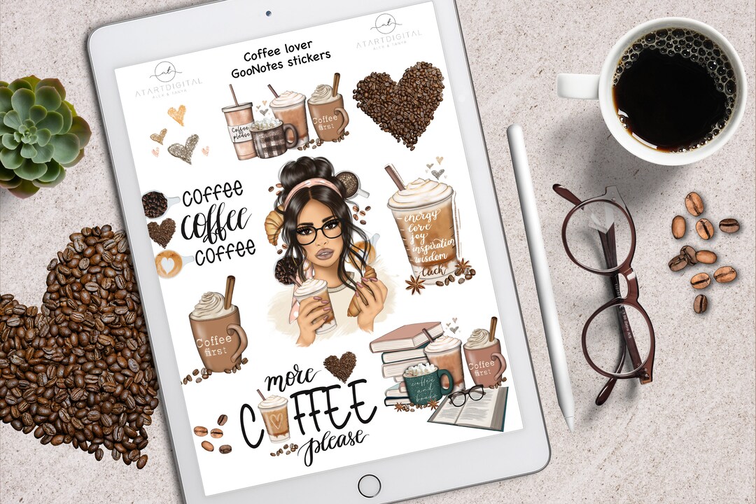 Coffee Goodnotes, Coffee Lover Stickers, Goodnotes Stickers, Coffee ...