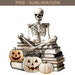 Skeleton With Book Halloween Pumpkin Design Digital Download - Etsy