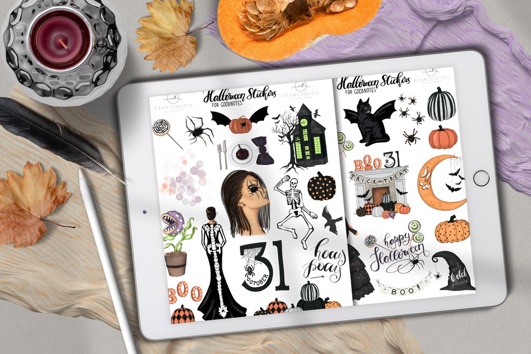 Halloween Digital Planner Stickers for Goodnotes, Halloween Icons ...