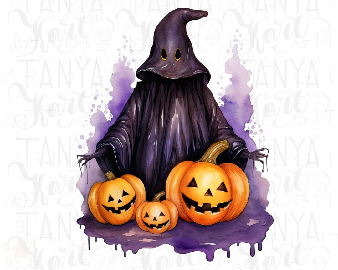 Spooky Ghost Illustration, PNG File for T-shirt Design & Sublimation ...