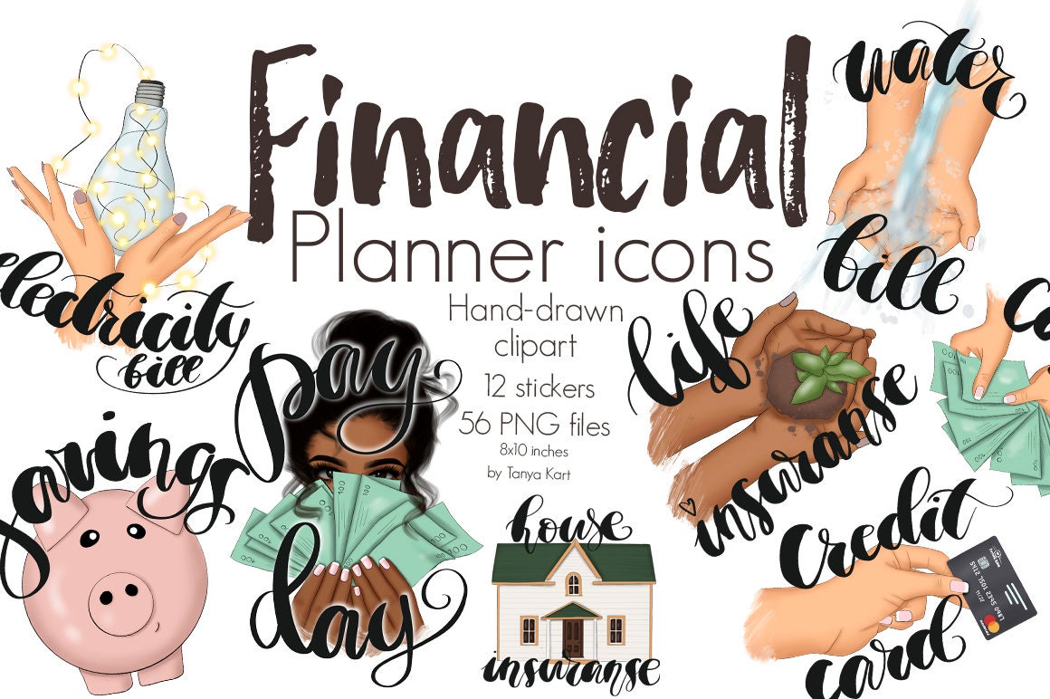 Financial Stickers Planner Icons Planner Stickers Financial | Etsy