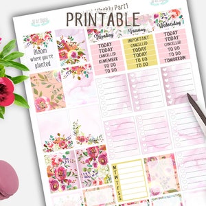 Floral Stickers//printable Stickers//weekly Planner Stickers//weekly ...