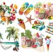 Summer Fashion Girl Tropical Leaves PNG Clipart for Planner Stickers ...