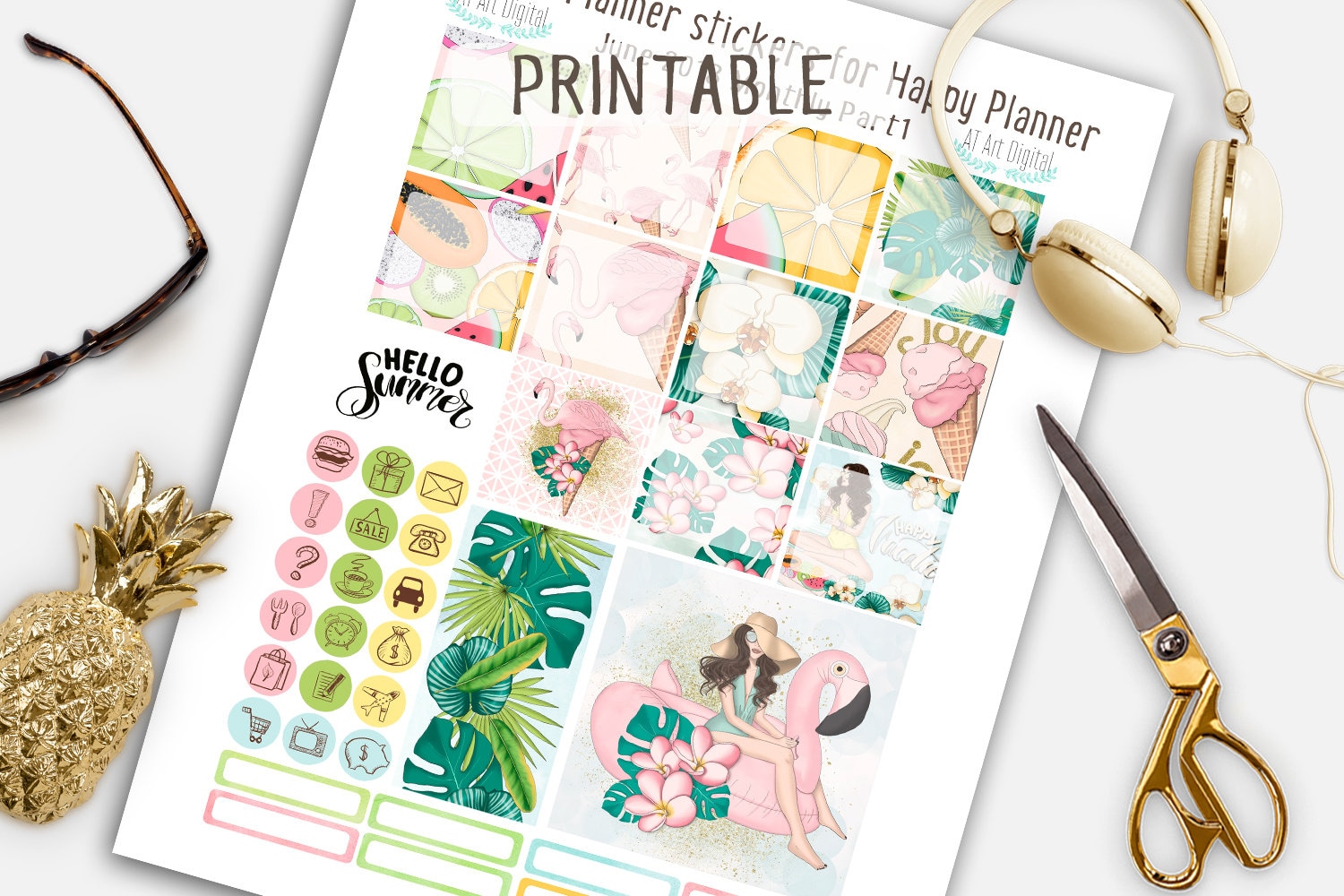 Summer Planner Stickers June Planner Stickers Happy Planner - Etsy