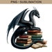 Dragon Reading Book PNG: Mystical Art for Sublimation Design (digital ...