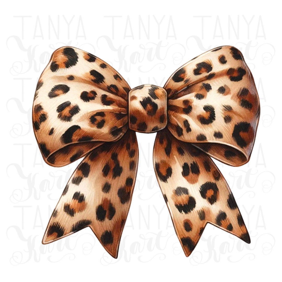 Leopard Bow PNG Designs, Digital Prints for Crafting & Cards ...