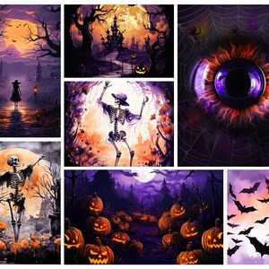 Halloween Digital Paper Pack, Witch & Pumpkin Patterns for Scrapbooking ...