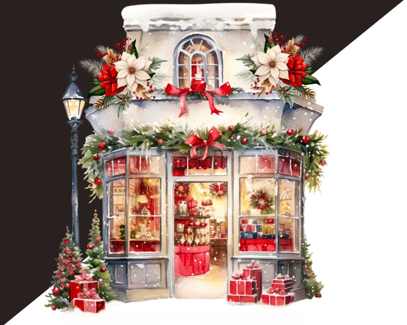 Christmas Shop Bundle: Festive Winter Decorations, Holiday Graphics ...