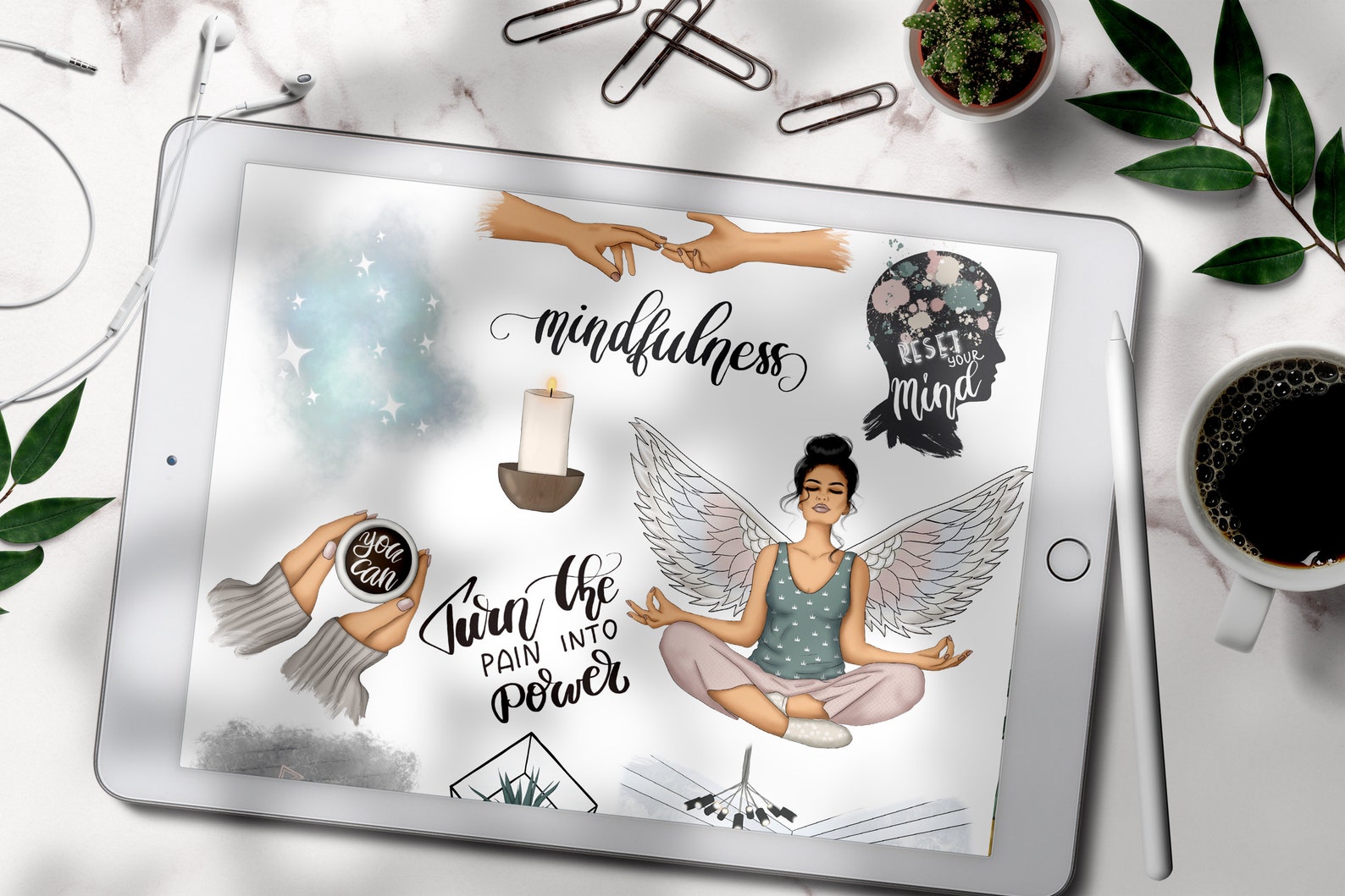 Mindfulness Stickers Mental Self Caredigital - Etsy