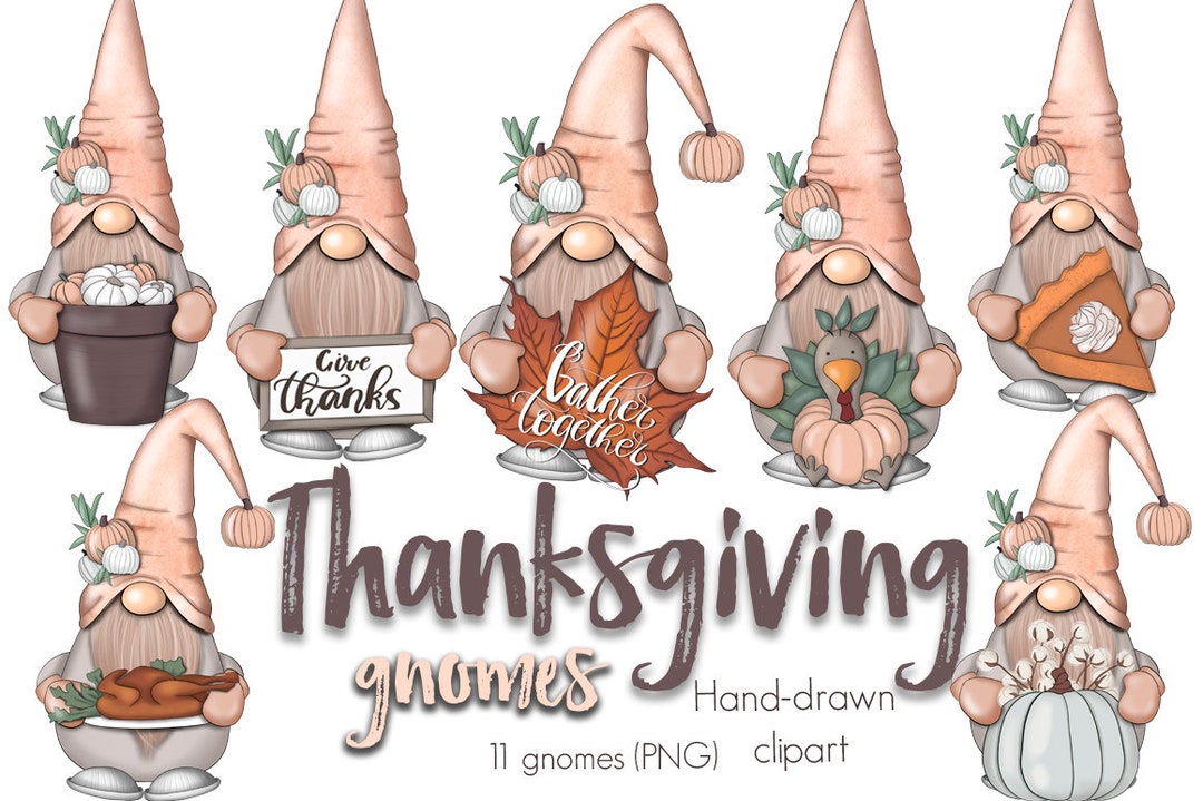 Fall Gnomes Clipart Bundle - Autumn Leaves, Pumpkins, and Thanksgiving ...