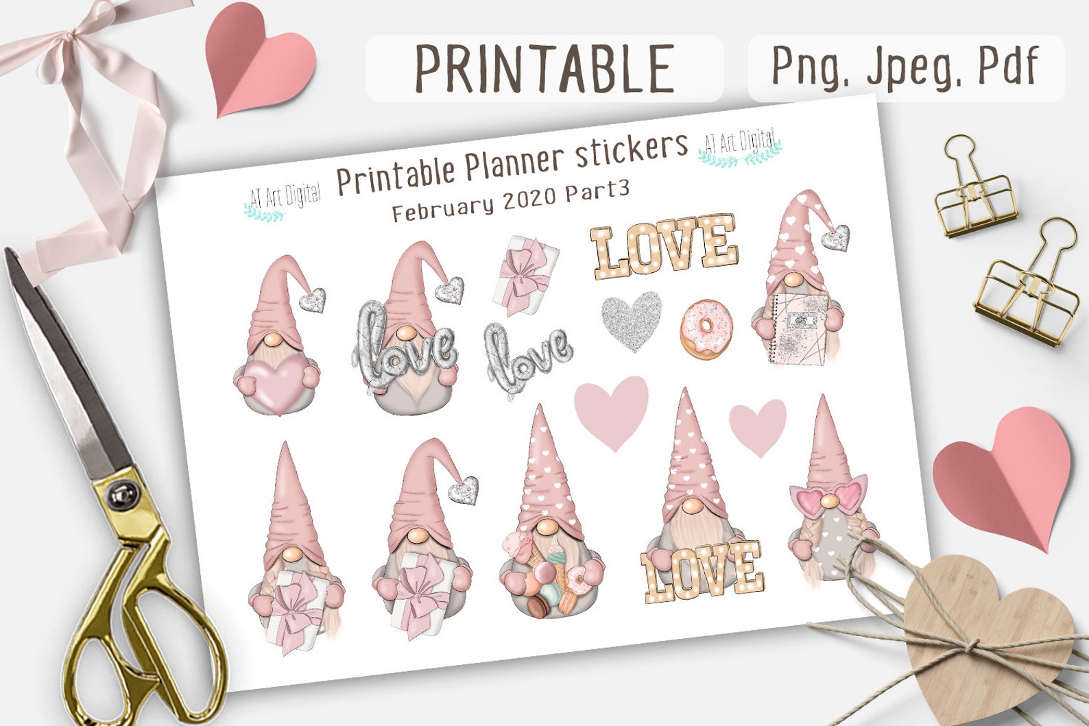 Planner stickers February Stickers Monthly Kit Printable | Etsy