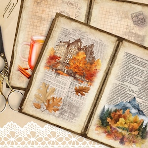 Autumn Junk Journal Kit, Digital Fall Scrapbook Paper, Pumpkin Spice ...