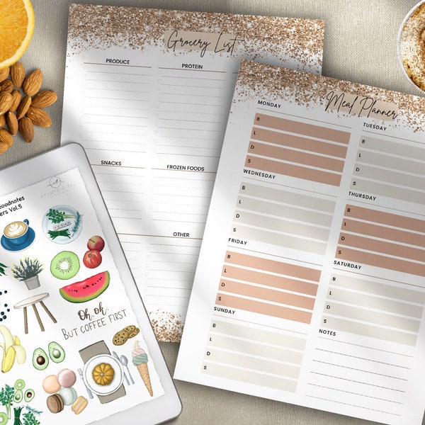 Sticker Sheet Meal Plan Etsy