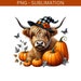 Autumn Highland Cow Digital Print for Crafting and Card Making, PNG ...