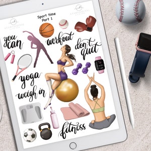 Fitness Digital Stickers for Goodnotes Planner, Sport Goodnotes Icons ...