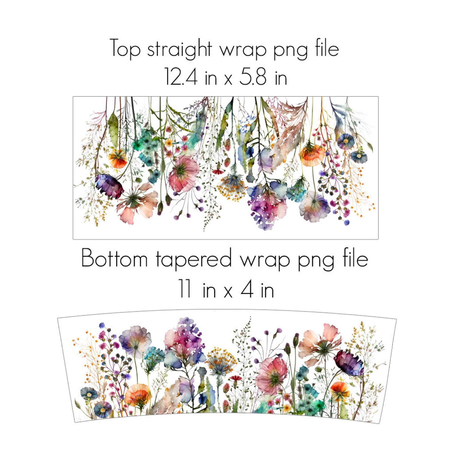 Wildflowers Tumbler, 40oz Quencher Tumbler Wrap, Floral Wrap Tumbler ...