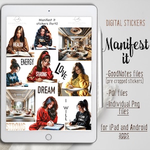 Woman Digital Stickers, Motivational Stickers, Manifest Girls, Planner ...