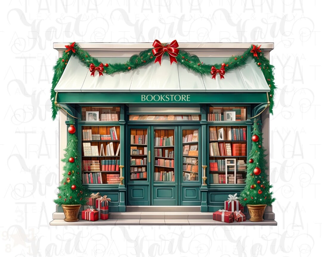 Christmas Bookstore, Merry Christmas, Books PNG Designs for Book Lovers ...
