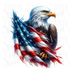 Patriotic Eagle Sublimation Design, 4th of July Digital Art, Memorial ...
