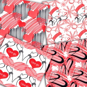 Love Digital Paper Seamless Pattern Hearts Digital Paper - Etsy