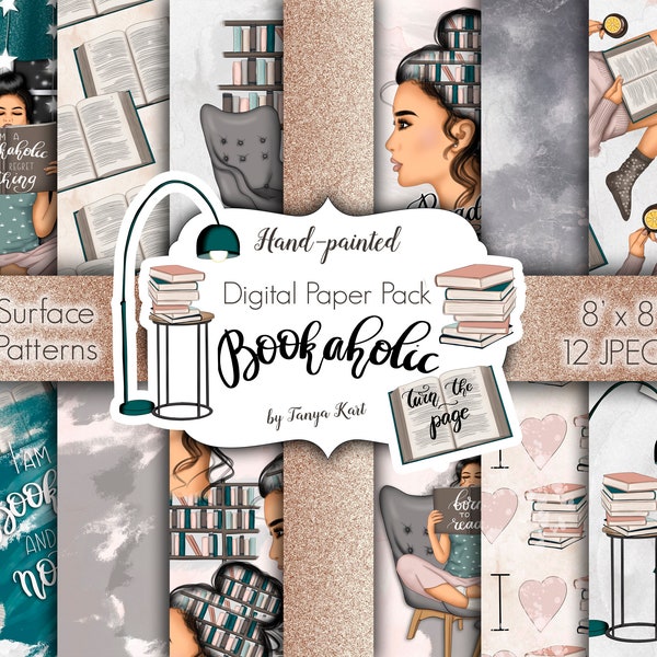 Book Digital Paper - Etsy