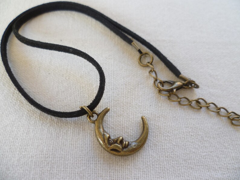 Moon necklacechoker necklacemoon chokerwiccan jewelrymoon | Etsy