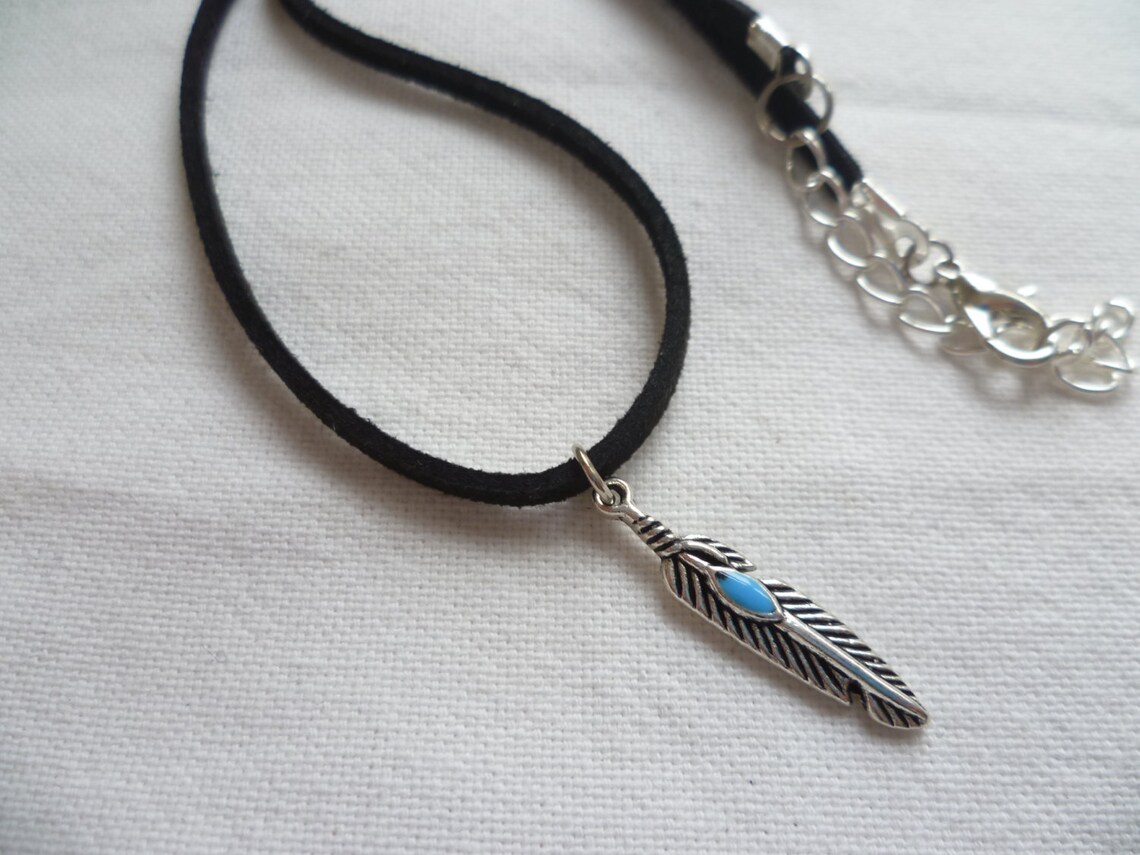 Feather Choker,boho Choker Feather Necklace,black Choker,choker ...