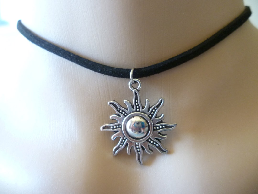 Sun Choker,black Choker,sun Necklace,choker Necklace,celestial,wiccan ...
