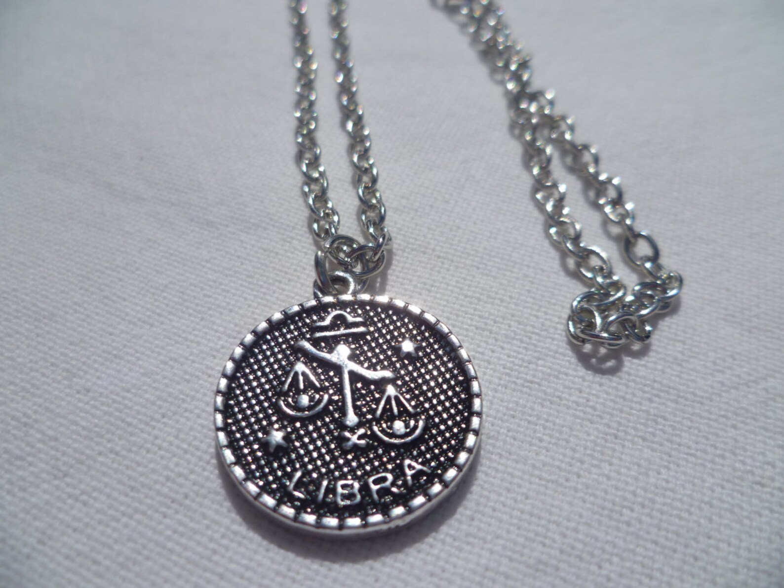 Libra Zodiac Charm Necklace, Star Sign Jewelry, 18 Inch Chain - Etsy UK