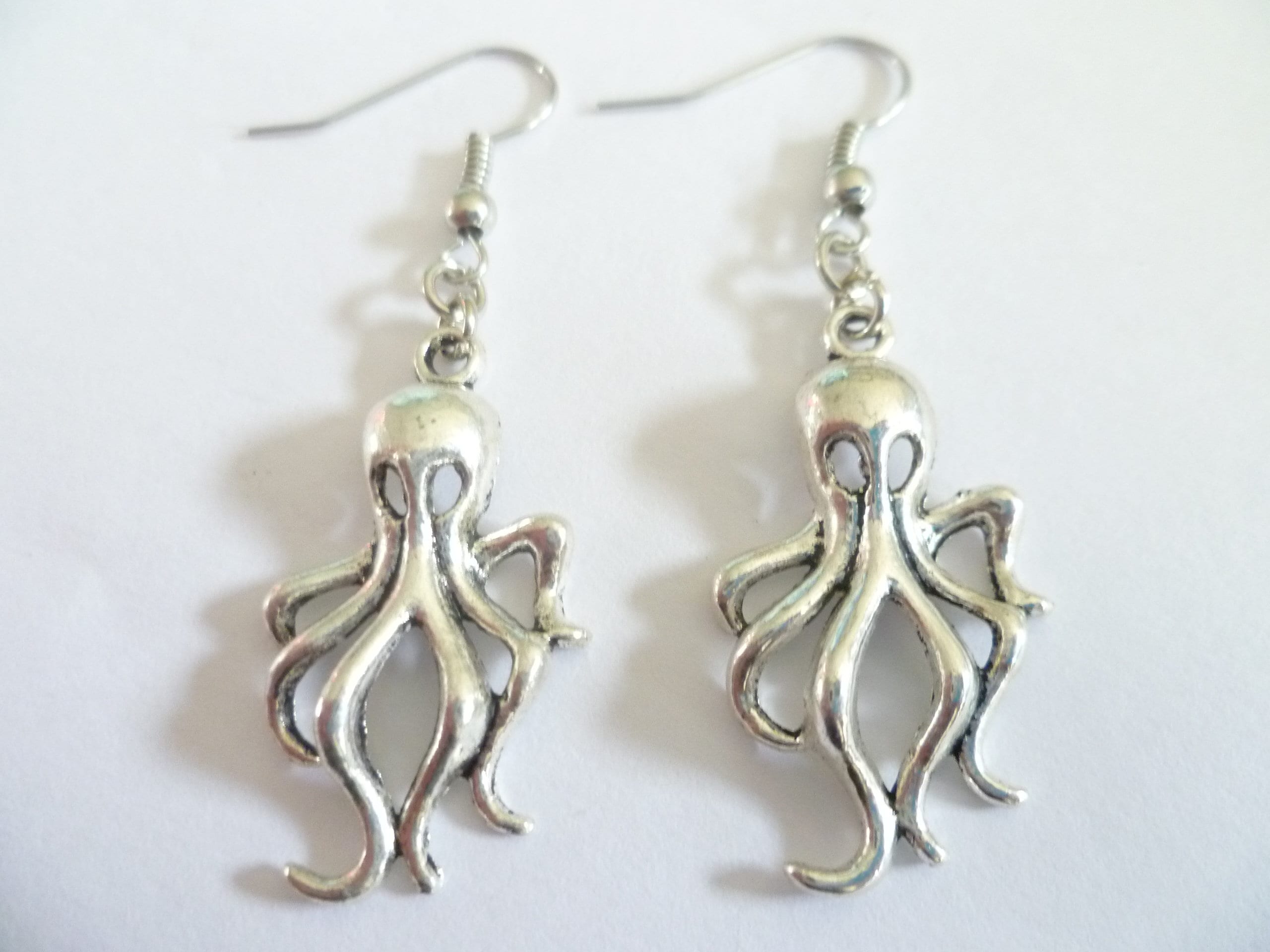 Octopus Earrings,silver Earrings,dangle and Drop Earrings,octopus ...