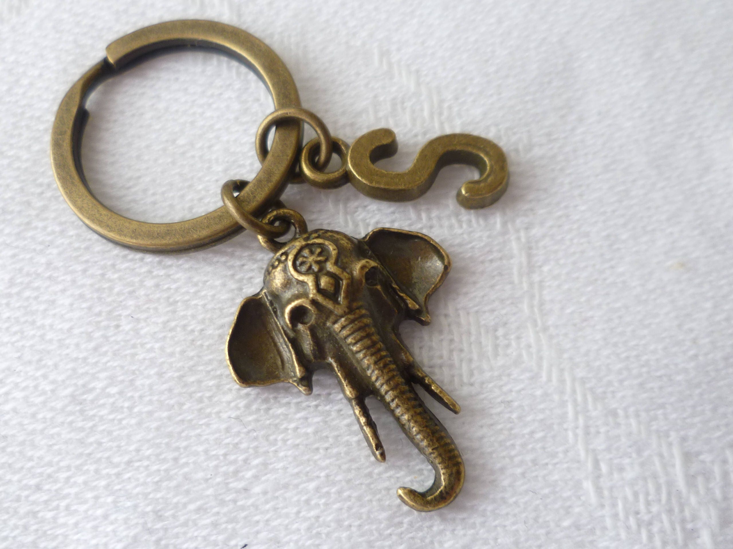 Elephant Keyringinitial Keychainpersonalised Giftmothers | Etsy