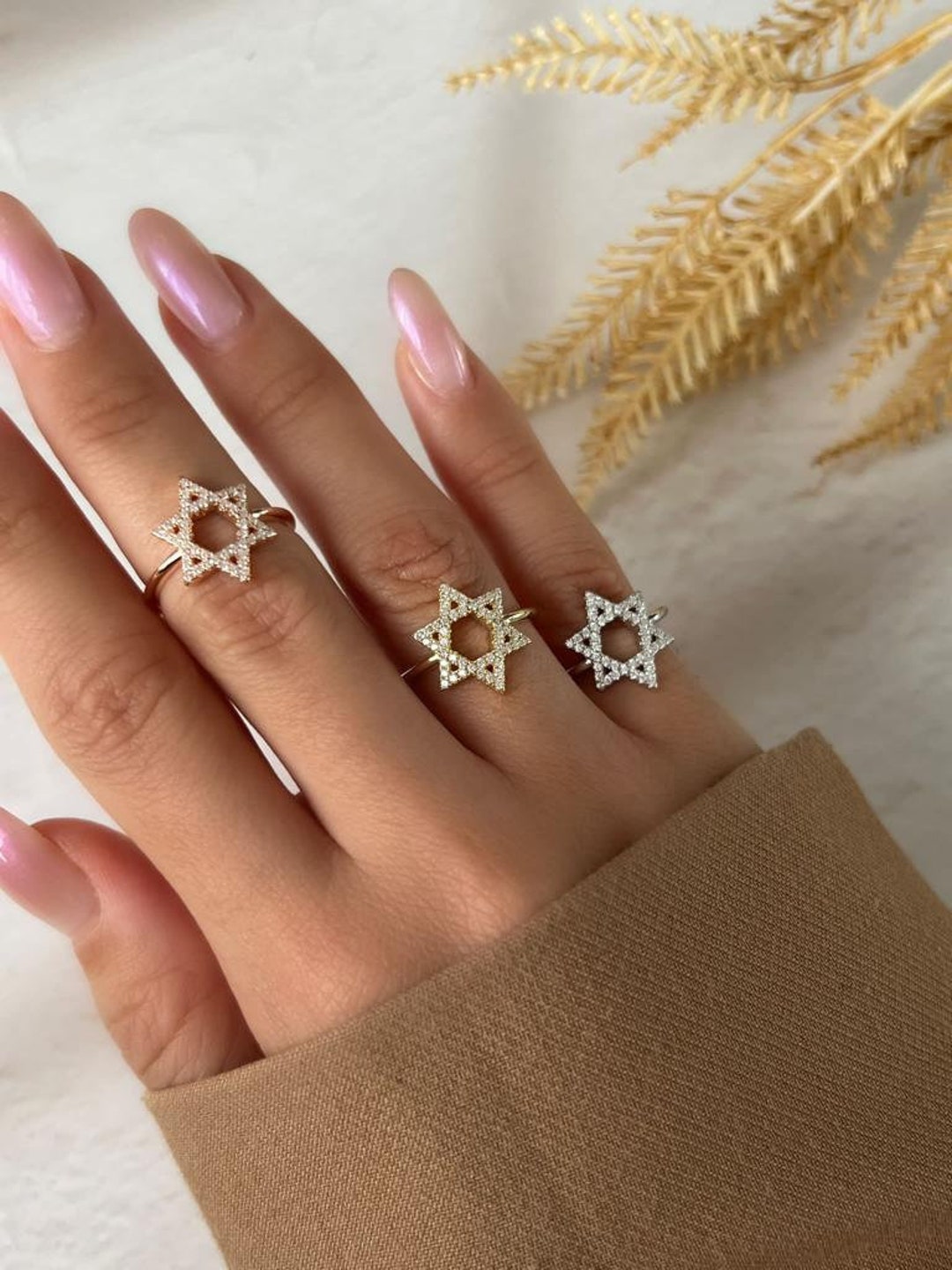 Star of David Ring Rose Gold - Etsy