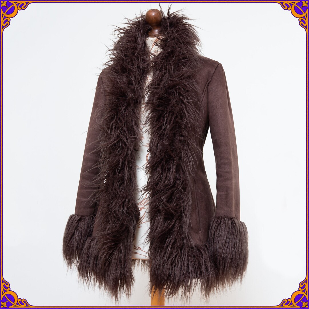 The Ultimate DAISY JONES COAT. Dreamy 60s 70s Style Faux Mongolian Fur ...