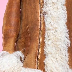 ICONIC Authentic Vintage 60s 70s Real Lamb Fur Embroidered Afghan Coat ...