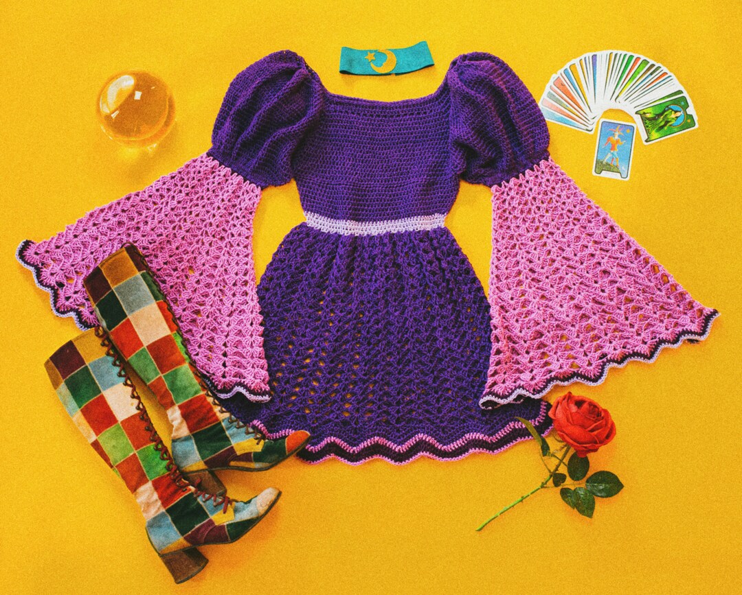 Spectacular 60s 70s Go Go Mini Dress. Huge Poet Bell Sleeves. Handmade ...