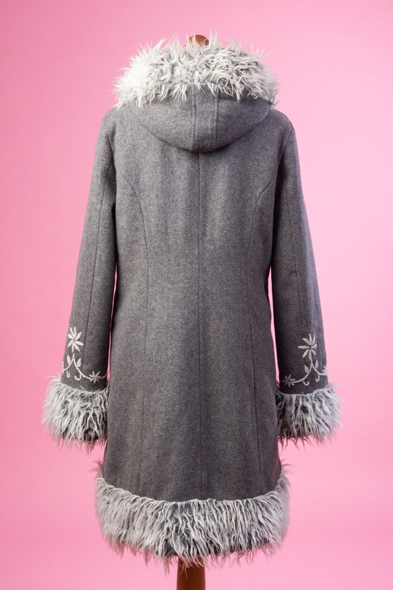 Vintage 70s afghan style faux fur embroidered coat. B… - Gem