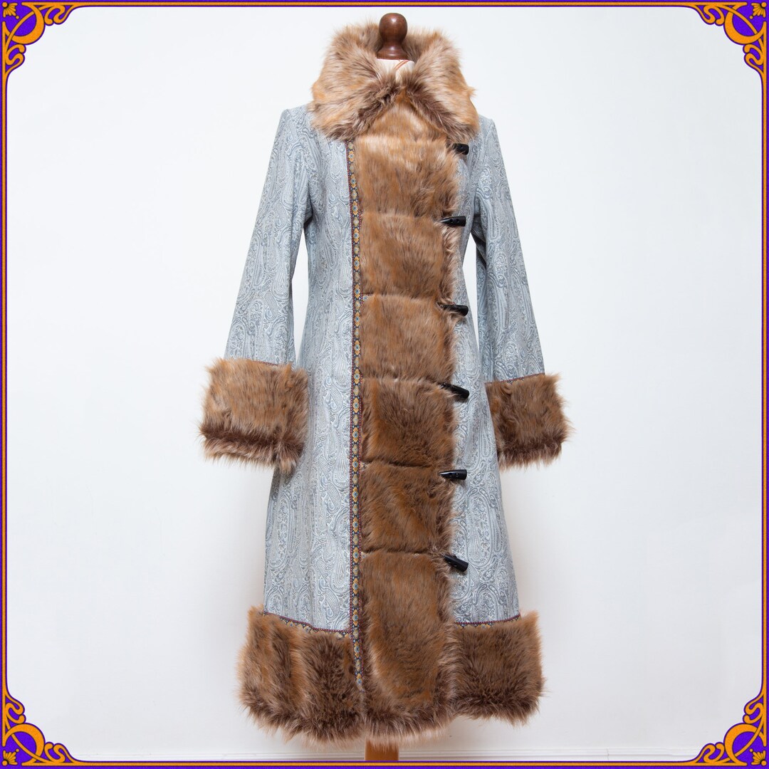 INCREDIBLE UNIQUE Princess Coat With Faux Fur Collar & Cuffs . One of a ...