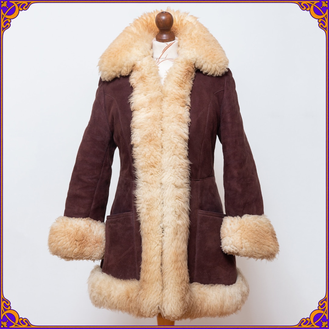ICONIC Authentic Vintage 60s 70s Real Lamb Fur Sheepskin Afghan Coat ...