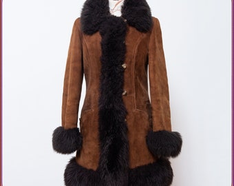 ICONIC Authentic Vintage 60s 70s Real Lamb Fur Sheepskin Afghan Coat ...