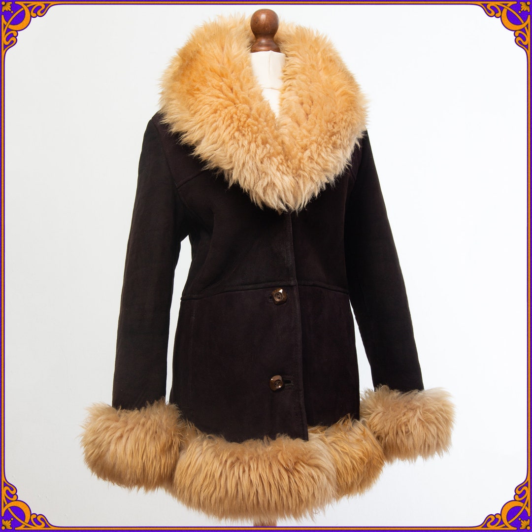 Vintage Authentic Woodstock 60s 70s Shearling Sheepskin Coat. Polish ...