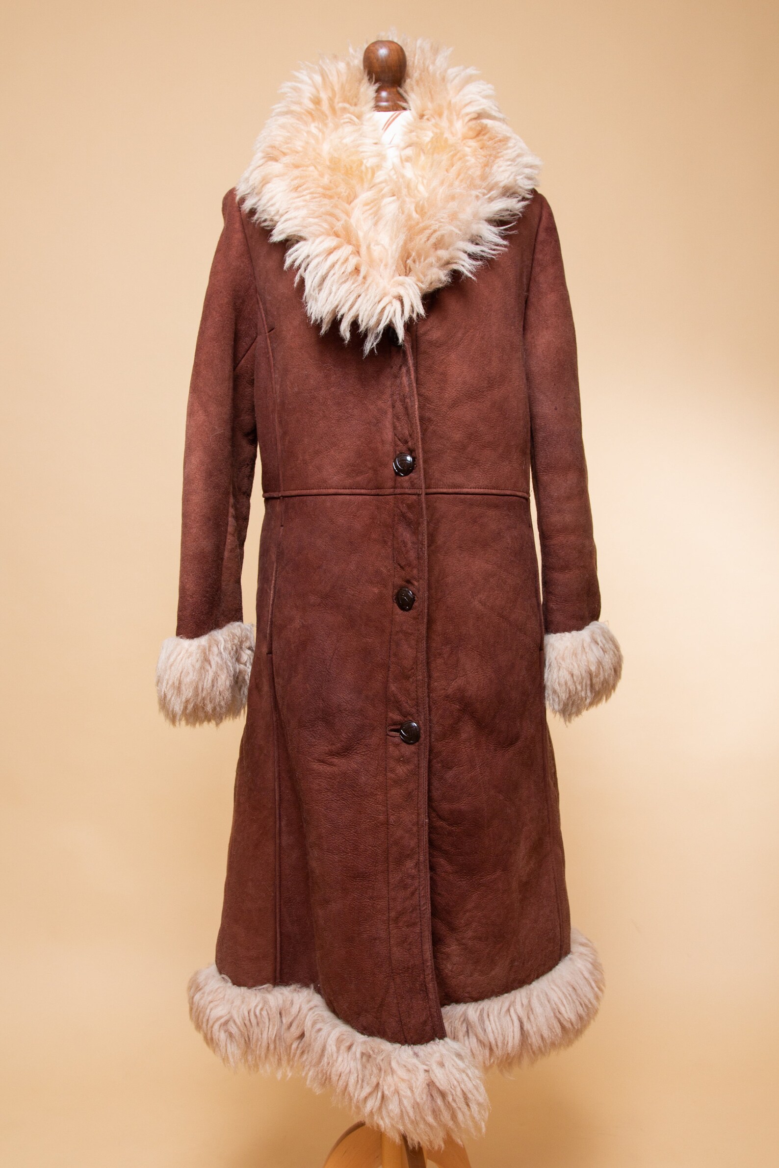 Penny Lane Shearling Coat • Iconic 70s Sheepskin Lamb Fur Princess Coat ...