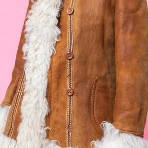 ICONIC Authentic Vintage 60s 70s Real Lamb Fur Embroidered Afghan Coat ...