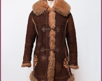 ICONIC Authentic Vintage 60s 70s Real Lamb Fur Sheepskin Afghan Coat ...