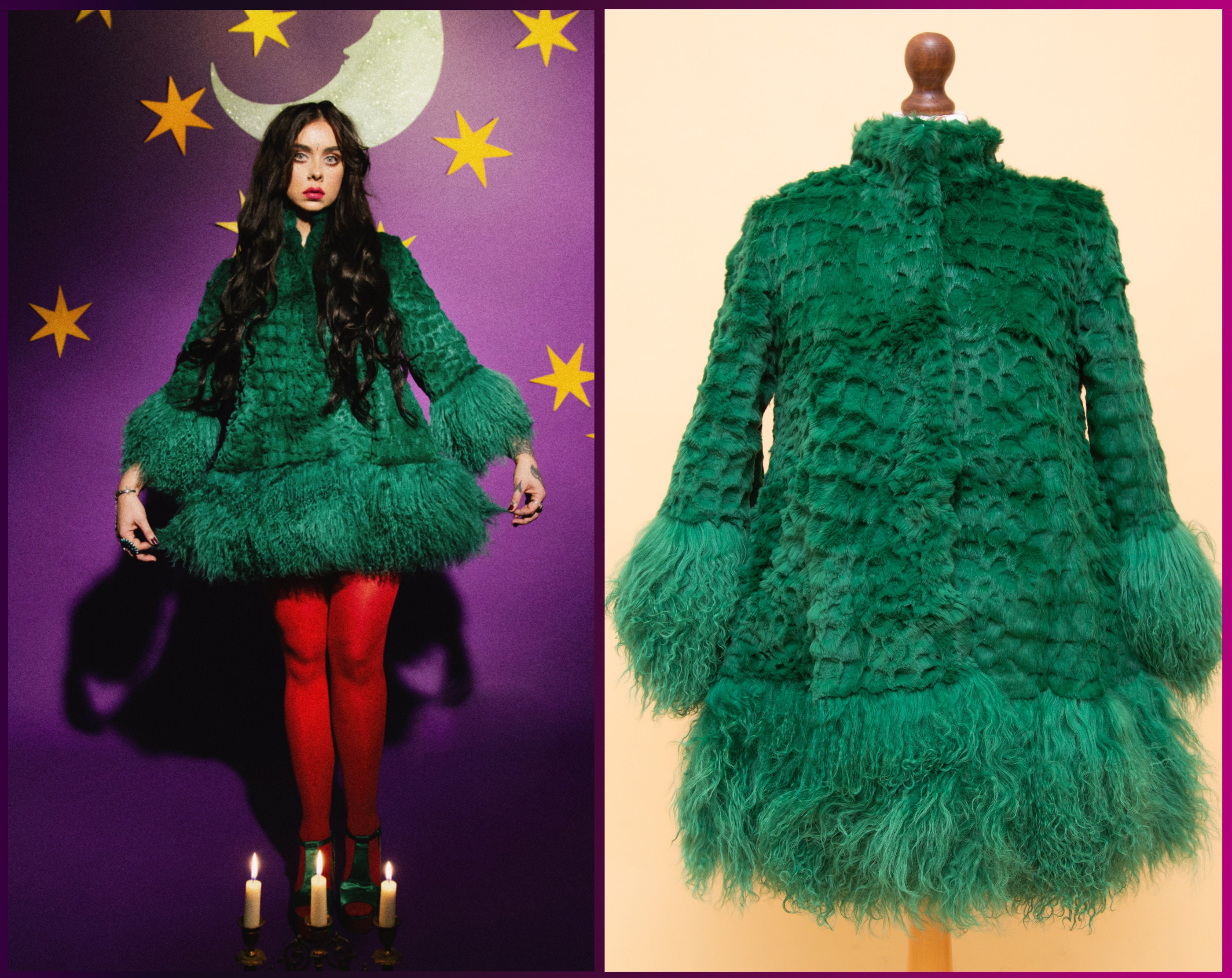 Green Rabbit Fur Coat - Etsy
